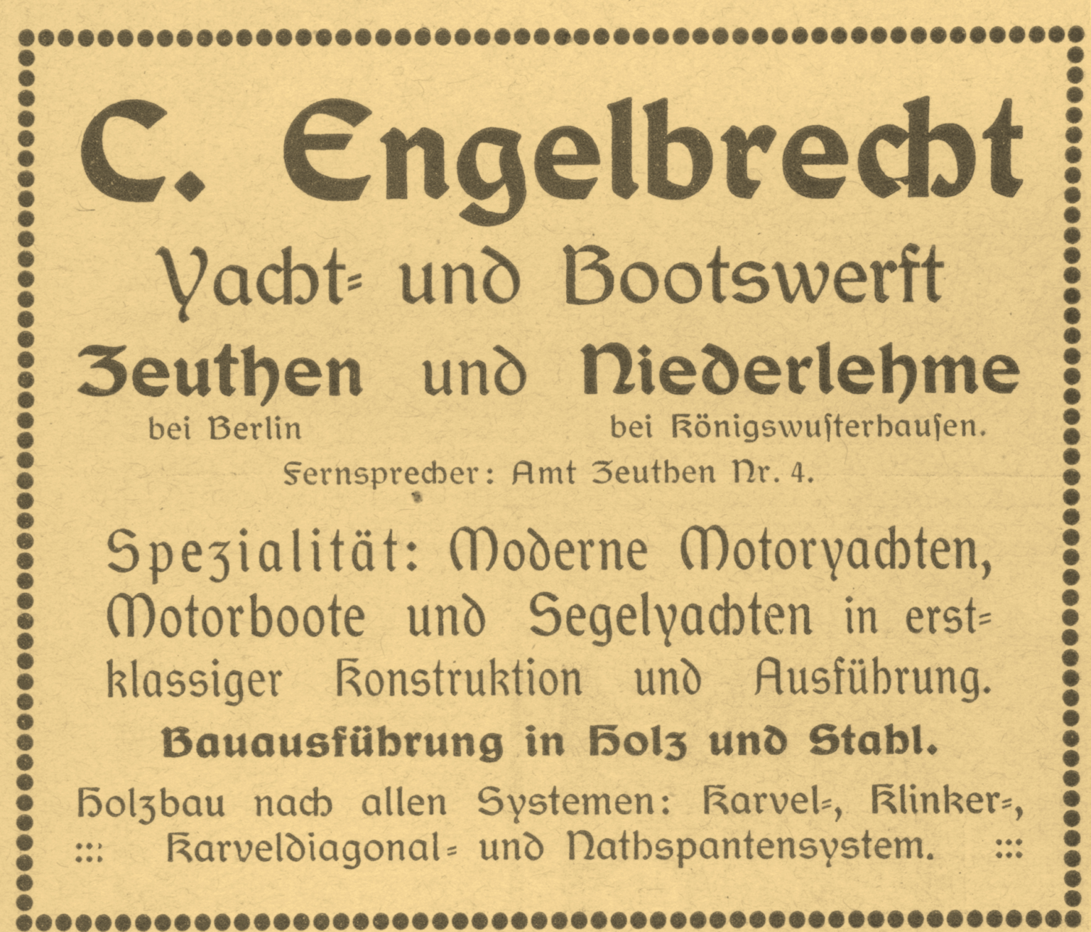 Yachtwerft Claus Engelbrecht - Klassik-Boote